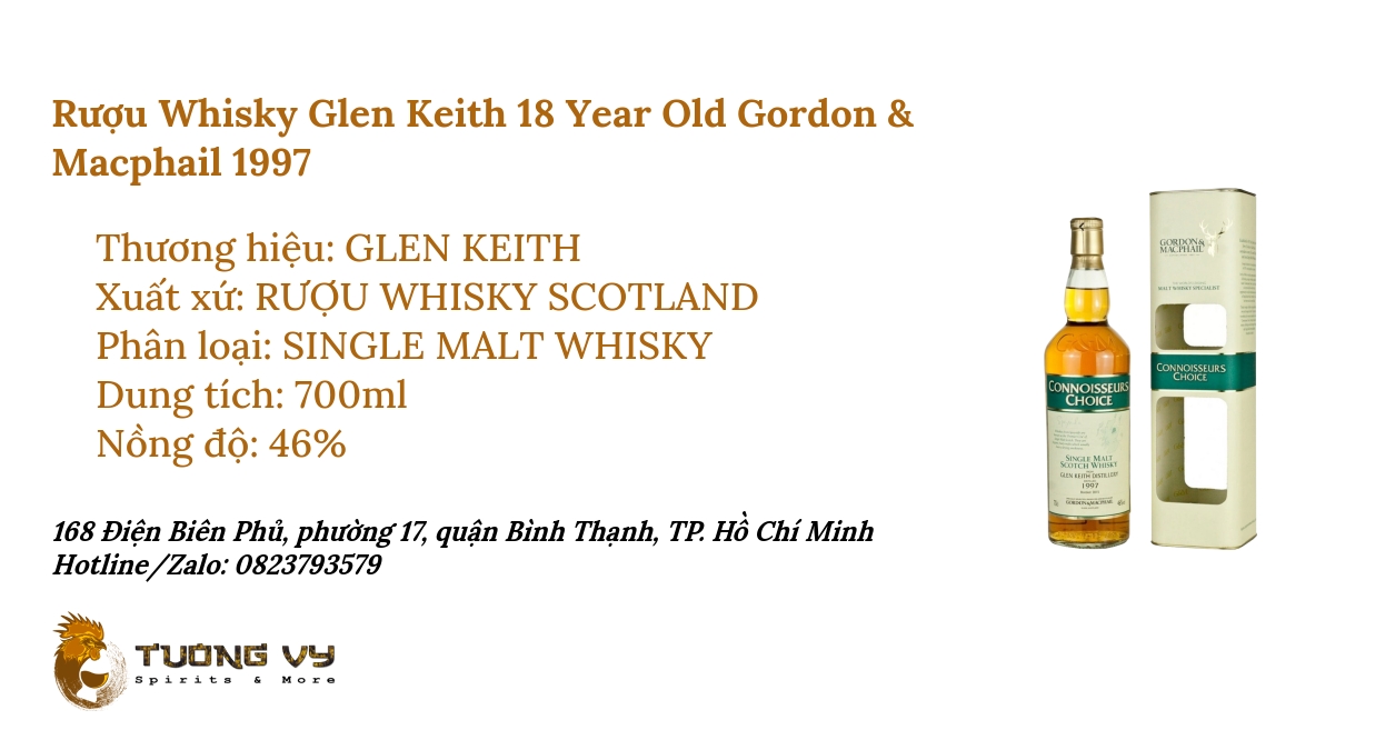 Rượu Whisky Glen Keith 18 Year Old Gordon & Macphail 1997