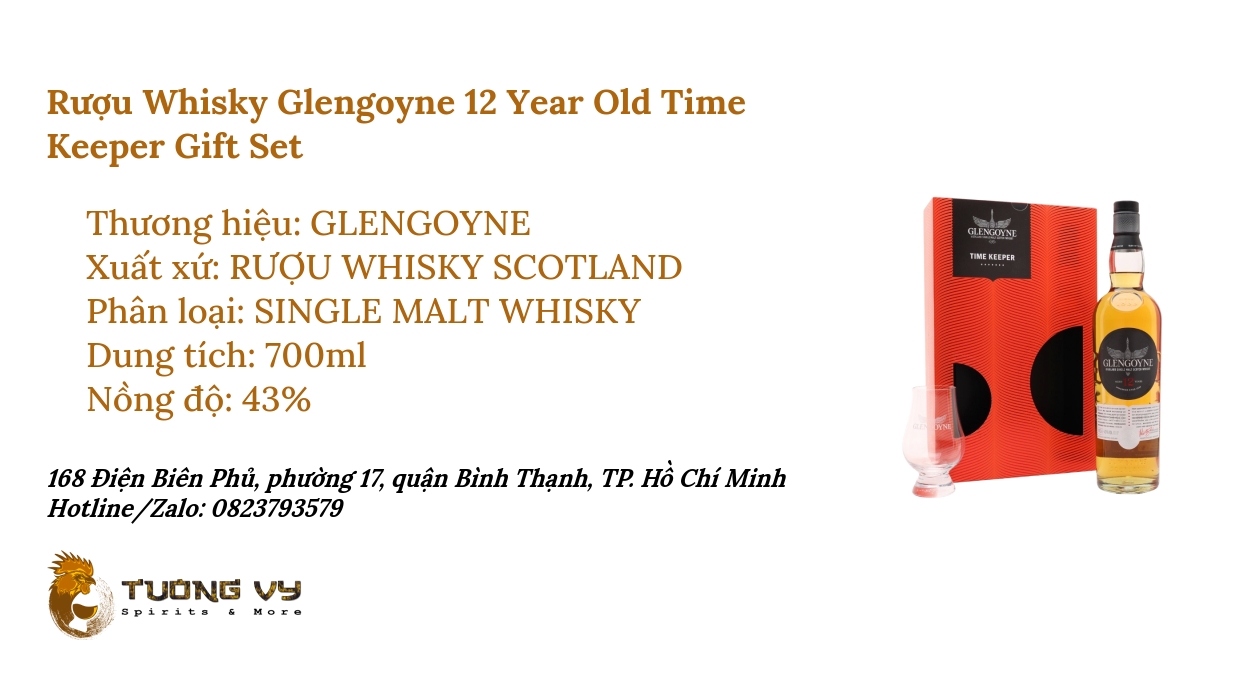 Rượu Whisky Glengoyne 12 Year Old Time Keeper Gift Set