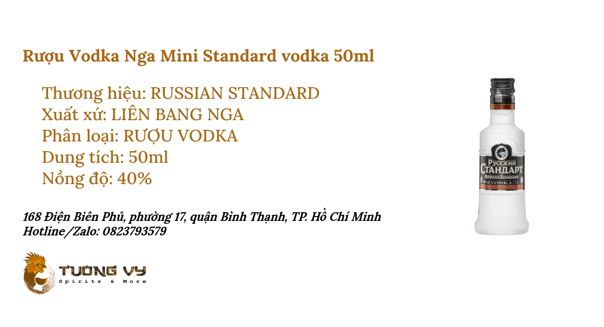 Rượu Vodka Nga Mini Standard vodka 50ml