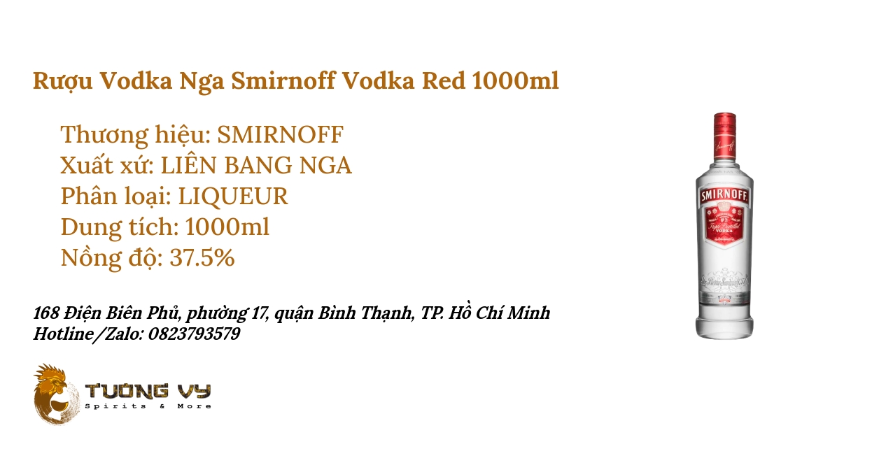Rượu Vodka Nga Smirnoff Vodka Red