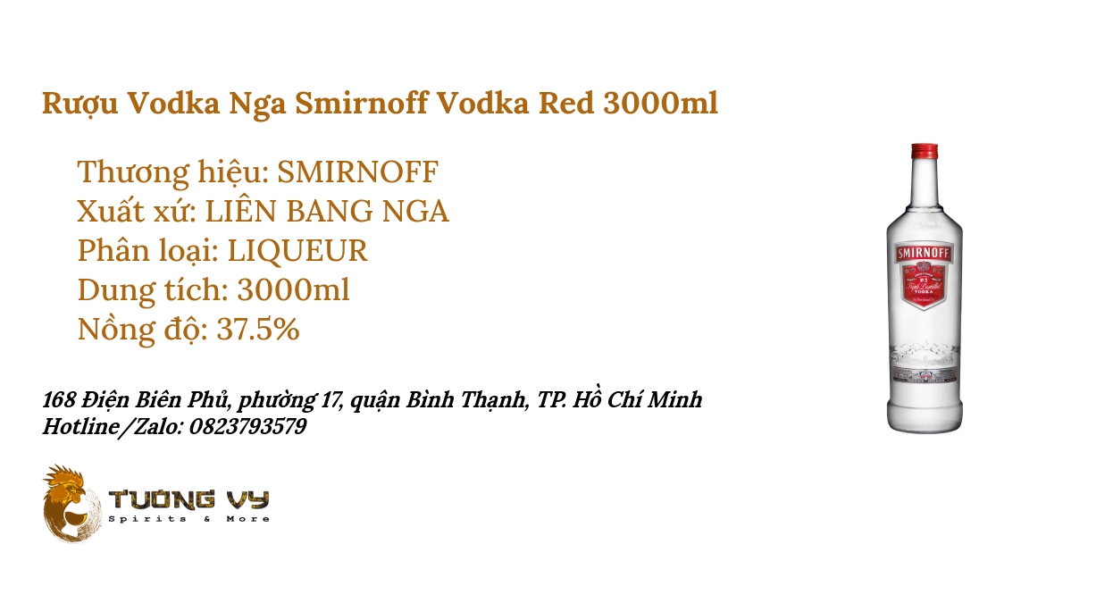 Rượu Vodka Nga Smirnoff Vodka Red
