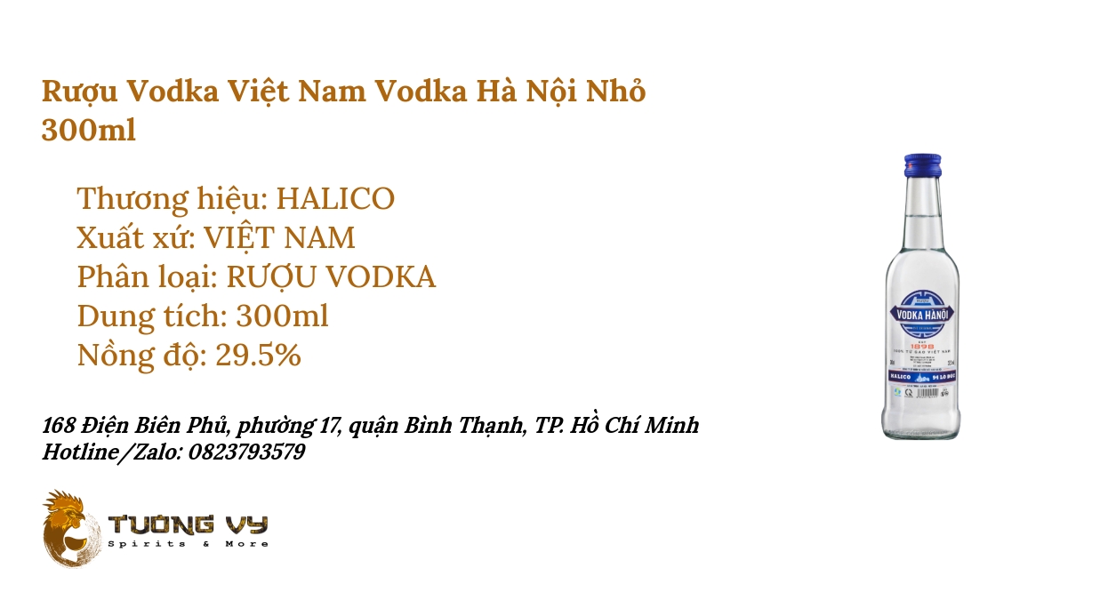 Rượu Vodka Việt Nam Vodka Hà Nội Nhỏ 300ml