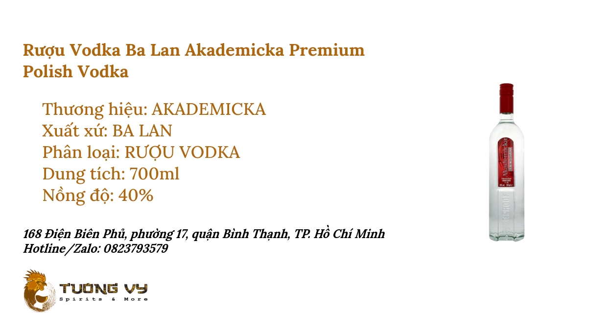 Rượu Vodka Ba Lan Akademicka Premium Polish Vodka