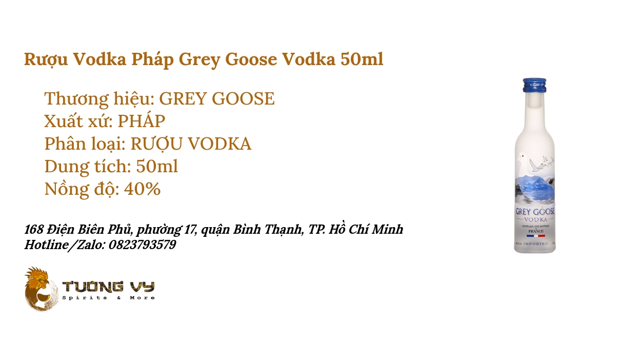 Rượu Vodka Pháp Grey Goose Vodka 50ml