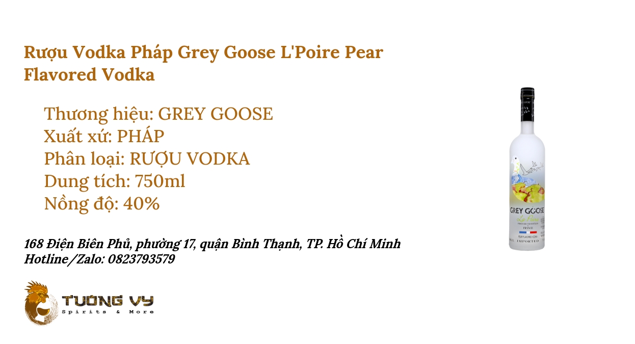 Rượu Vodka Pháp Grey Goose L'Poire Pear Flavored Vodka