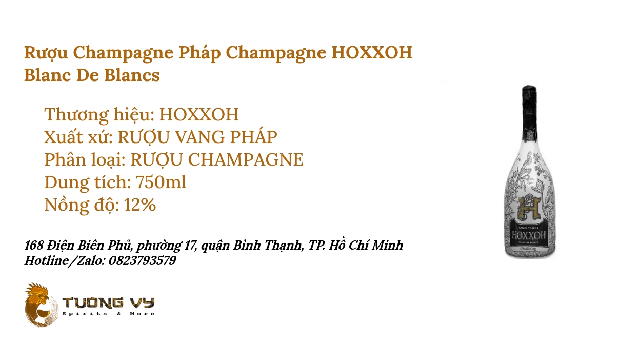 Rượu Champagne Pháp Champagne HOXXOH Blanc De Blancs