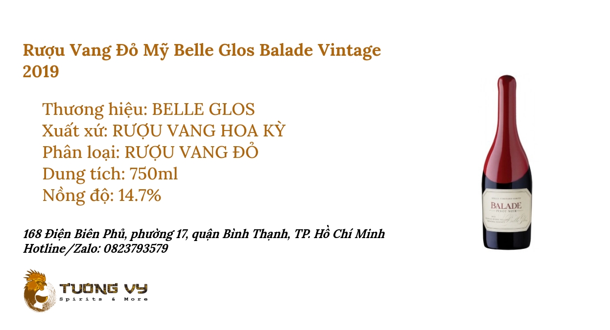 Rượu Vang Đỏ Mỹ Belle Glos Balade