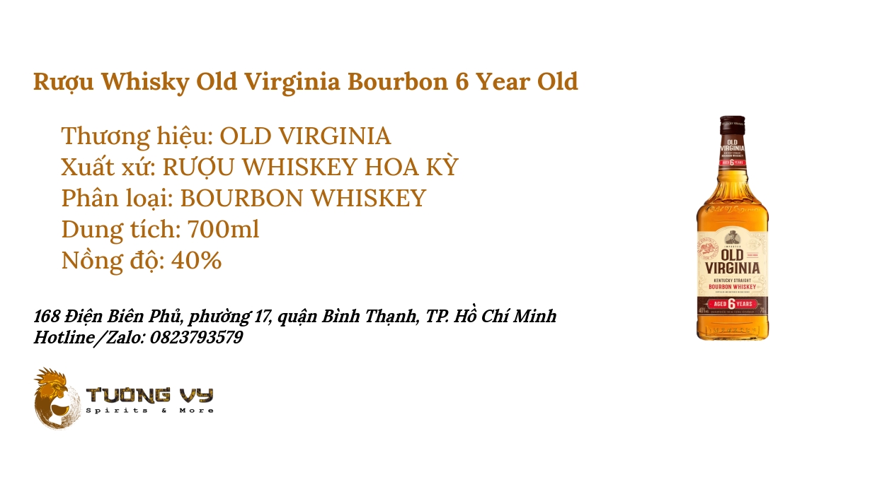 Rượu Whisky Old Virginia Bourbon 6 Year Old