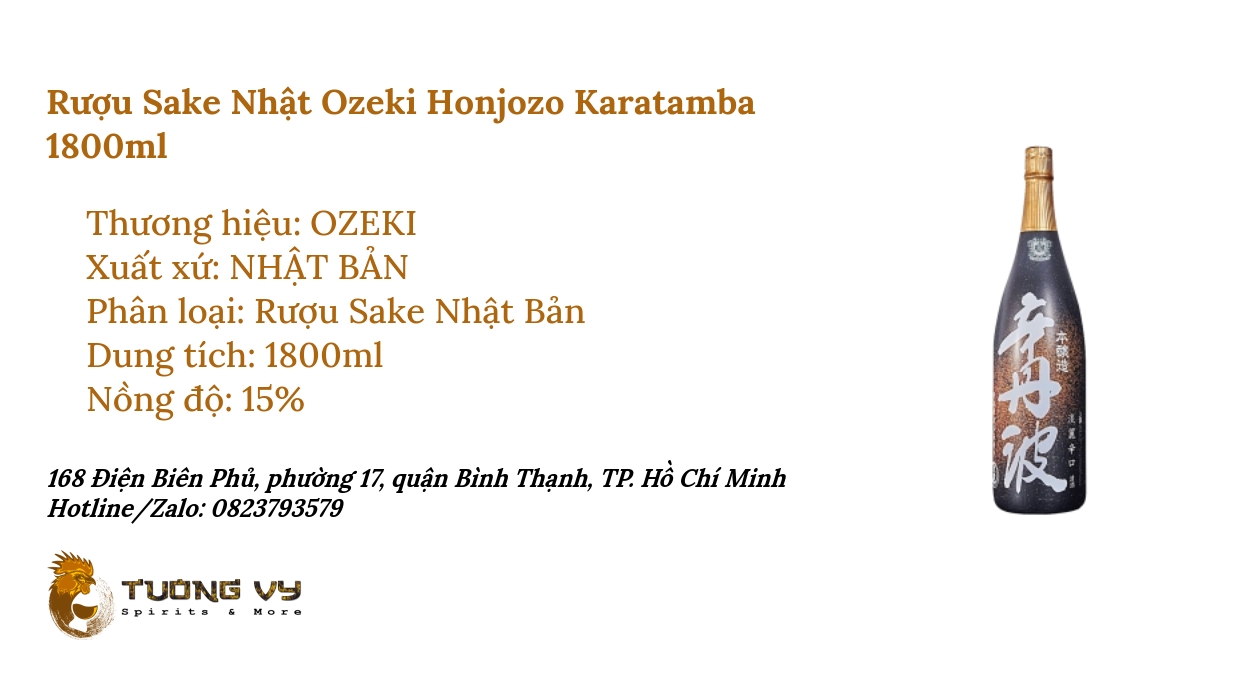 Rượu Sake Nhật Ozeki Honjozo Karatamba 1800ml