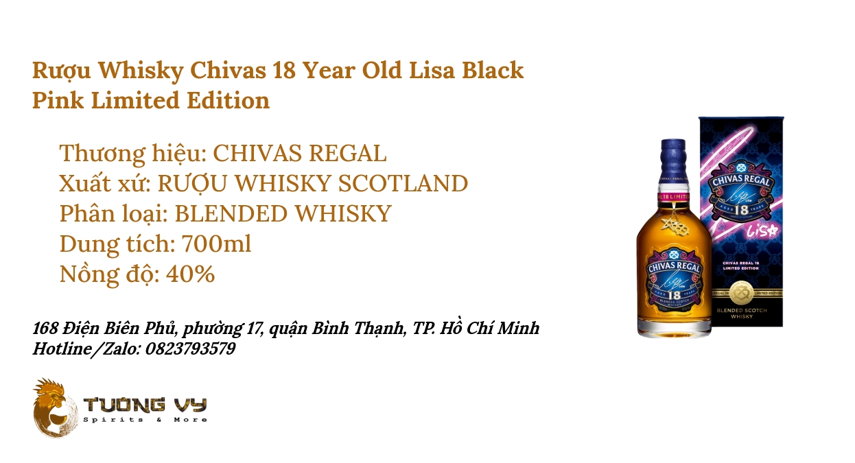 Rượu Whisky Chivas 18 Year Old Lisa Black Pink Limited Edition