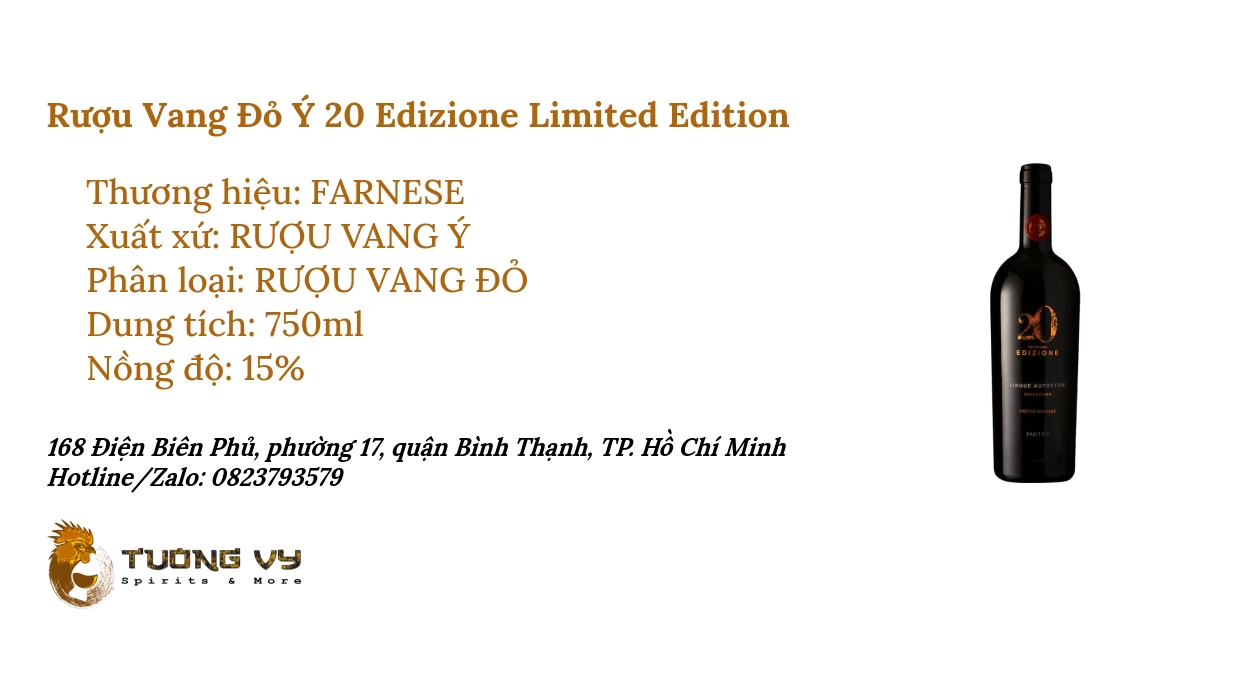 Rượu Vang Đỏ Ý 20 Edizione Limited Edition