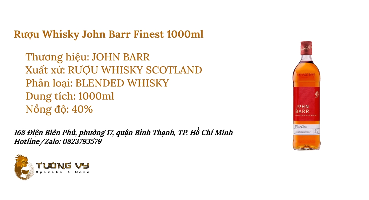 Rượu Whisky John Barr Finest 1000ml