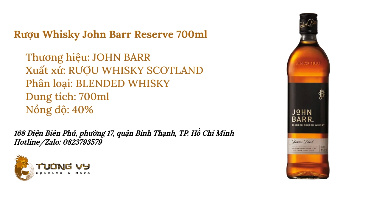 Rượu Whisky John Barr Reserve 700ml