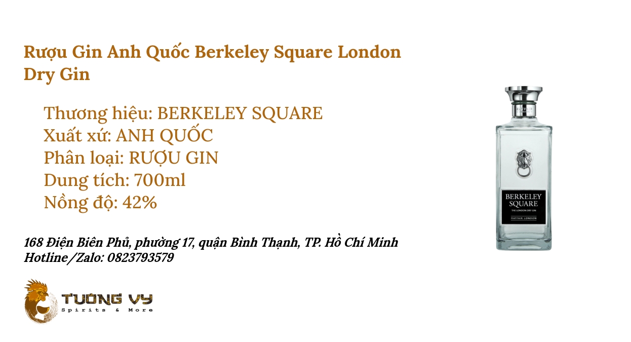 Rượu Gin Anh Quốc Berkeley Square London Dry Gin
