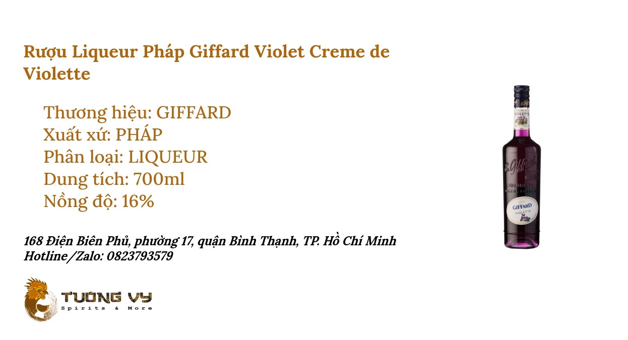 Rượu Liqueur Pháp Giffard Violet Creme de Violette