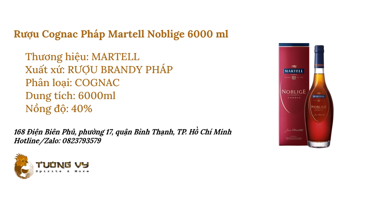 Rượu Cognac Pháp Martell Noblige 6000 ml