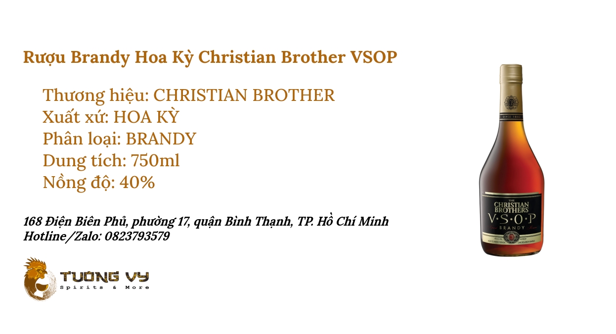 Rượu Brandy Hoa Kỳ Christian Brother VSOP