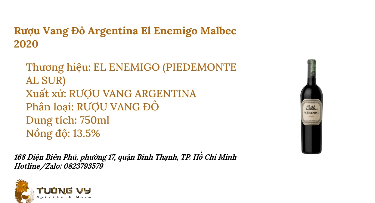 Rượu Vang Đỏ Argentina El Enemigo Malbec