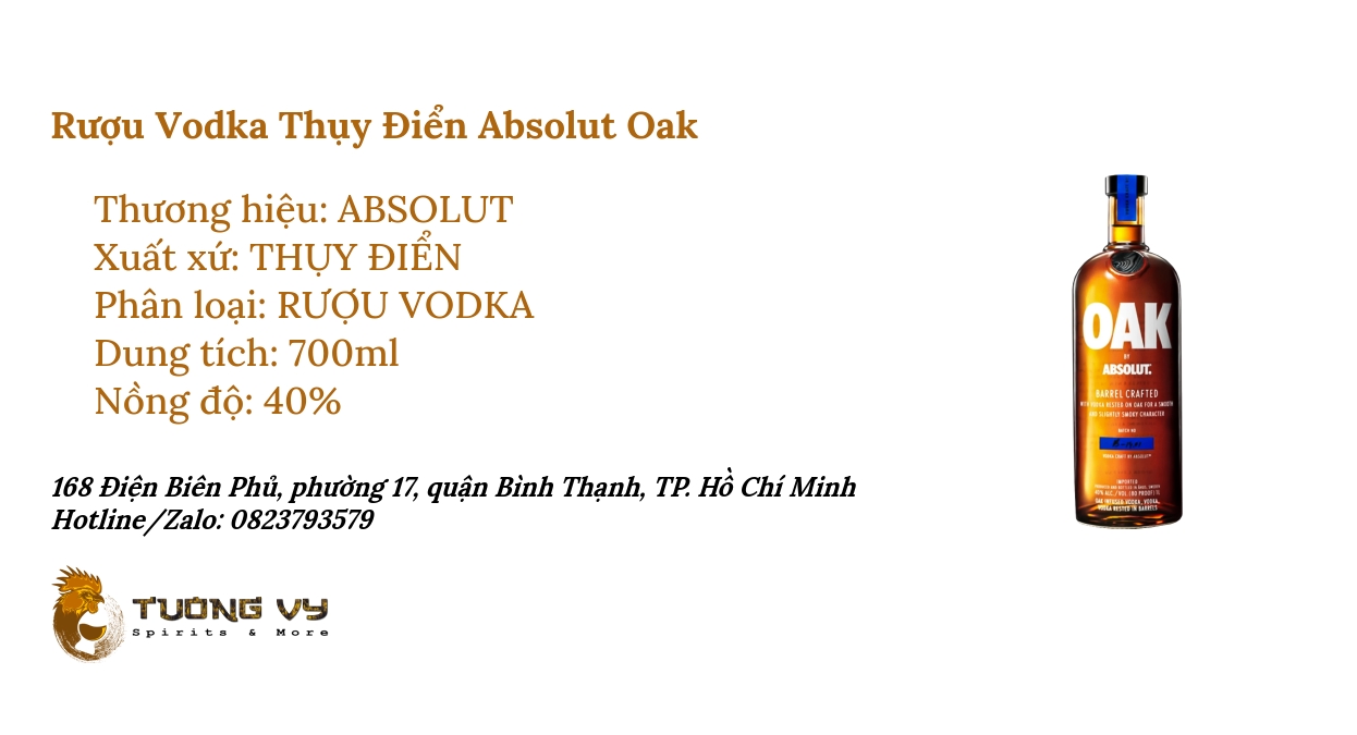 Rượu Vodka Thụy Điển Absolut Oak