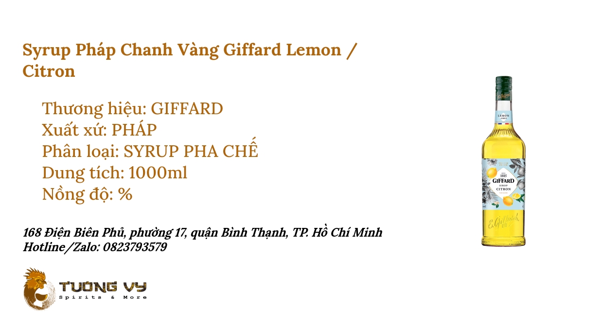 Syrup Pháp Chanh Vàng Giffard Lemon / Citron