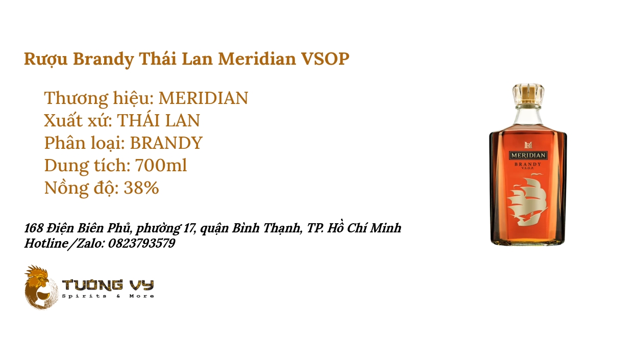 Rượu Brandy Thái Lan Meridian VSOP