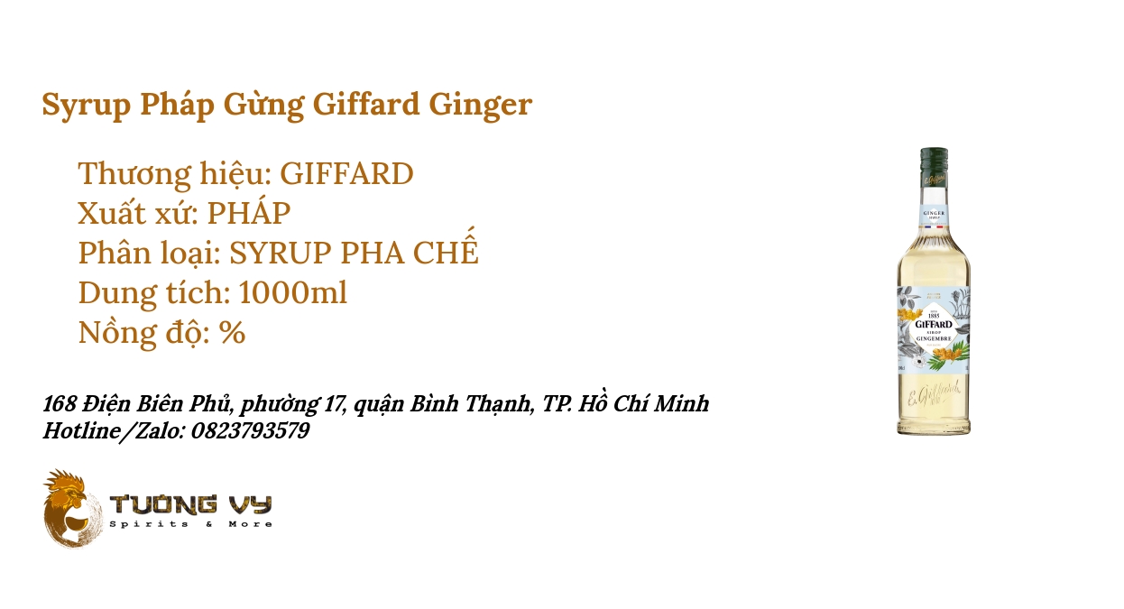 Syrup Pháp Gừng Giffard Ginger