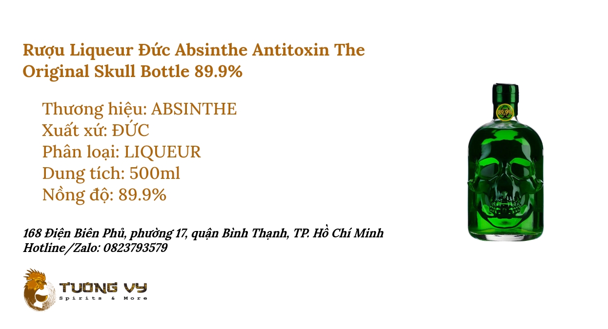 Rượu Liqueur Đức Absinthe Antitoxin The Original Skull Bottle 89.9%