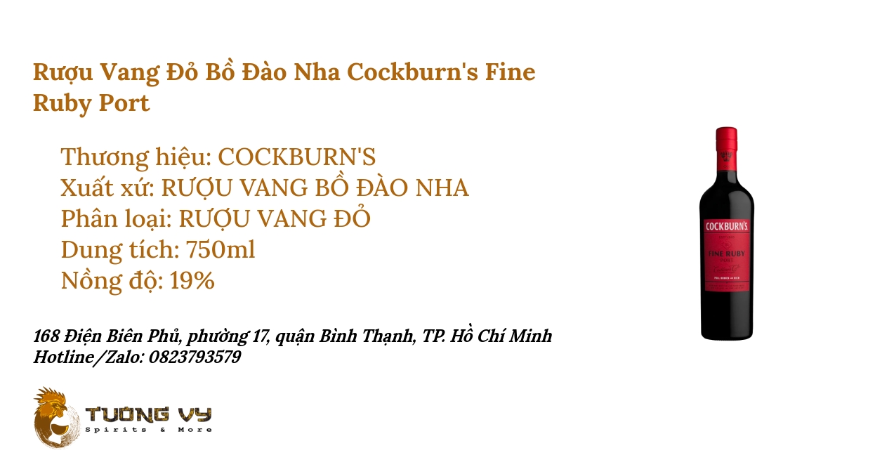 Rượu Vang Đỏ Bồ Đào Nha Cockburn's Fine Ruby Port