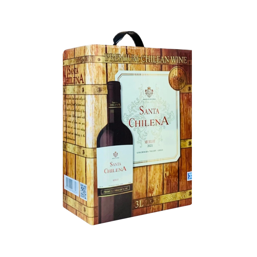 Rượu Vang Bịch Chile Santa Chilena Merlot New 3L gỗ