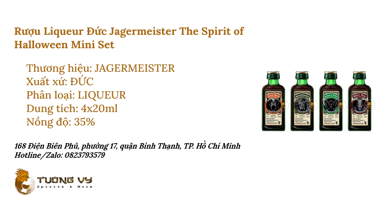 Rượu Liqueur Đức Jagermeister The Spirit of Halloween Mini Set