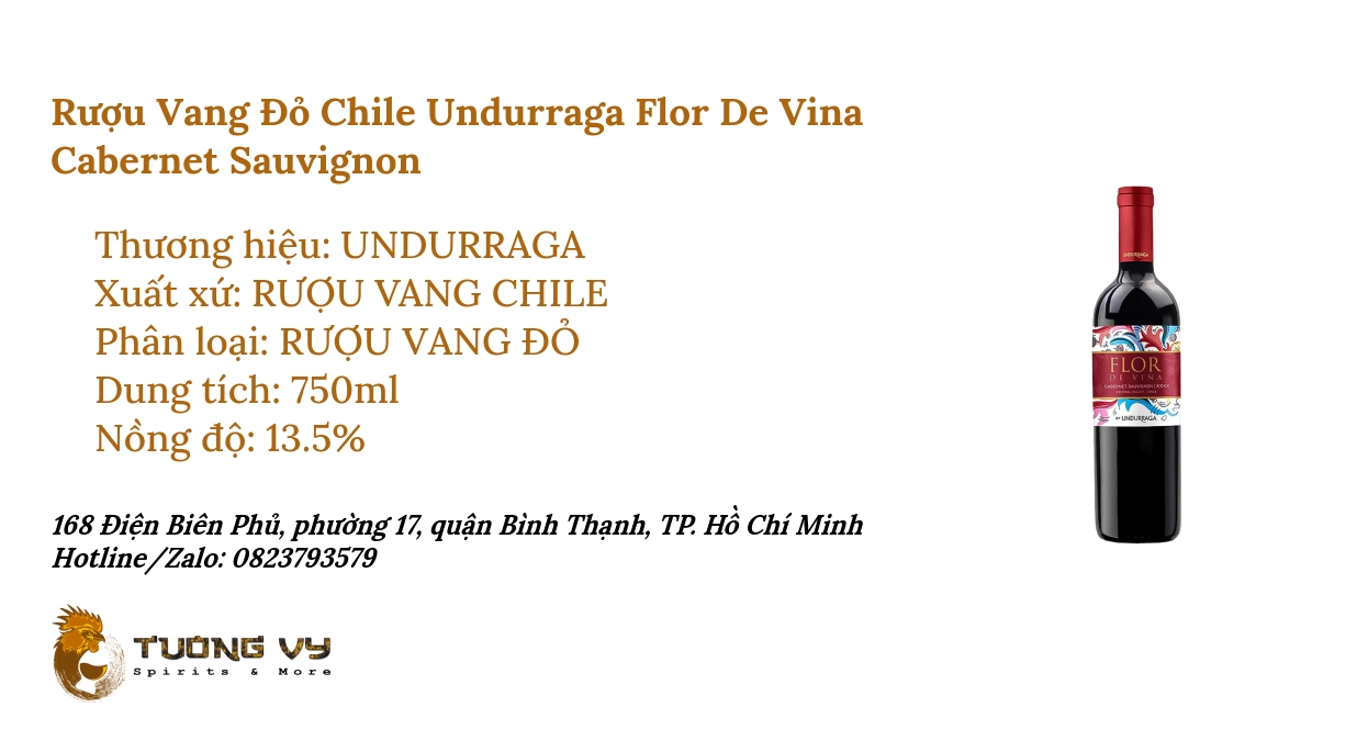 Rượu Vang Đỏ Chile Undurraga Flor De Vina Cabernet Sauvignon