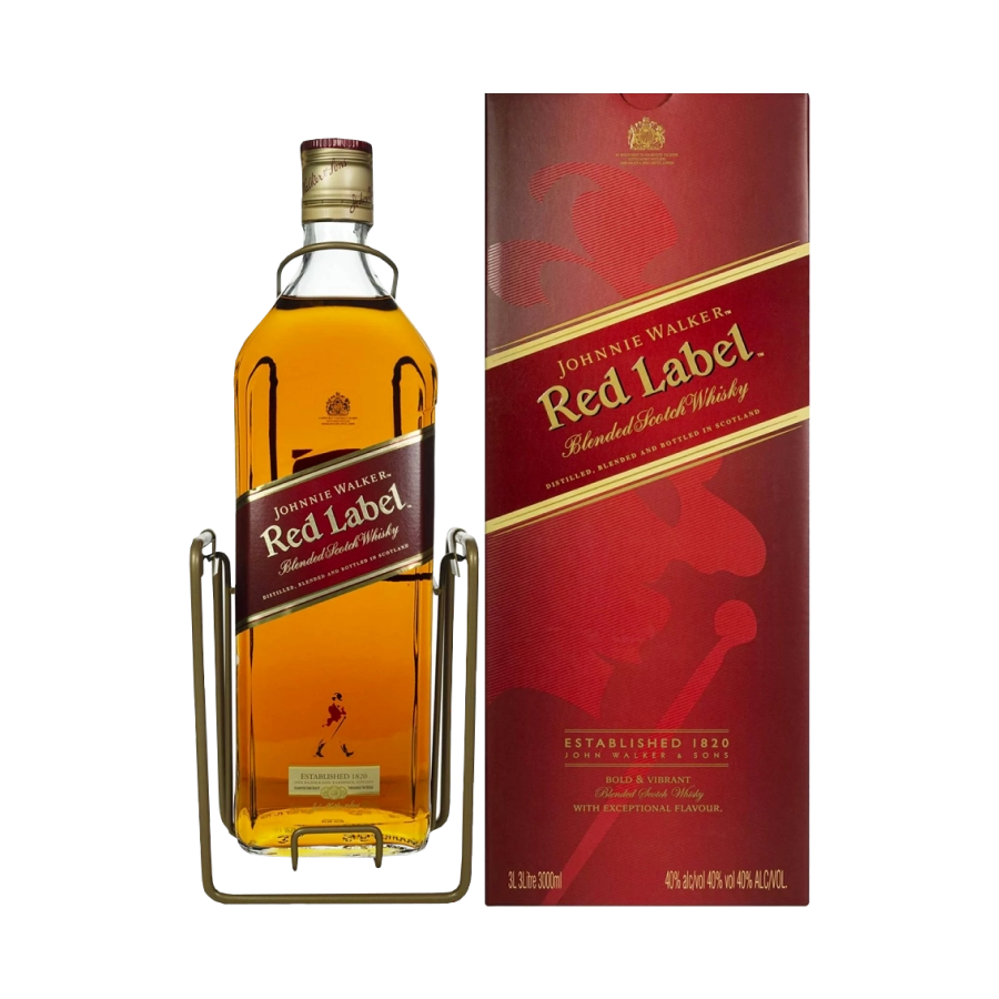 Rượu Whisky Johnnie Walker Red Label 3000ml (Kèm kệ đỡ)