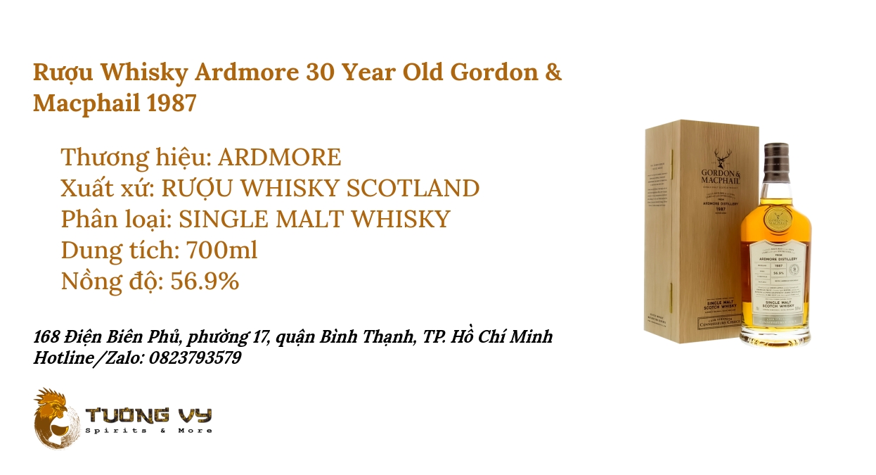 Rượu Whisky Ardmore 30 Year Old Gordon & Macphail 1987
