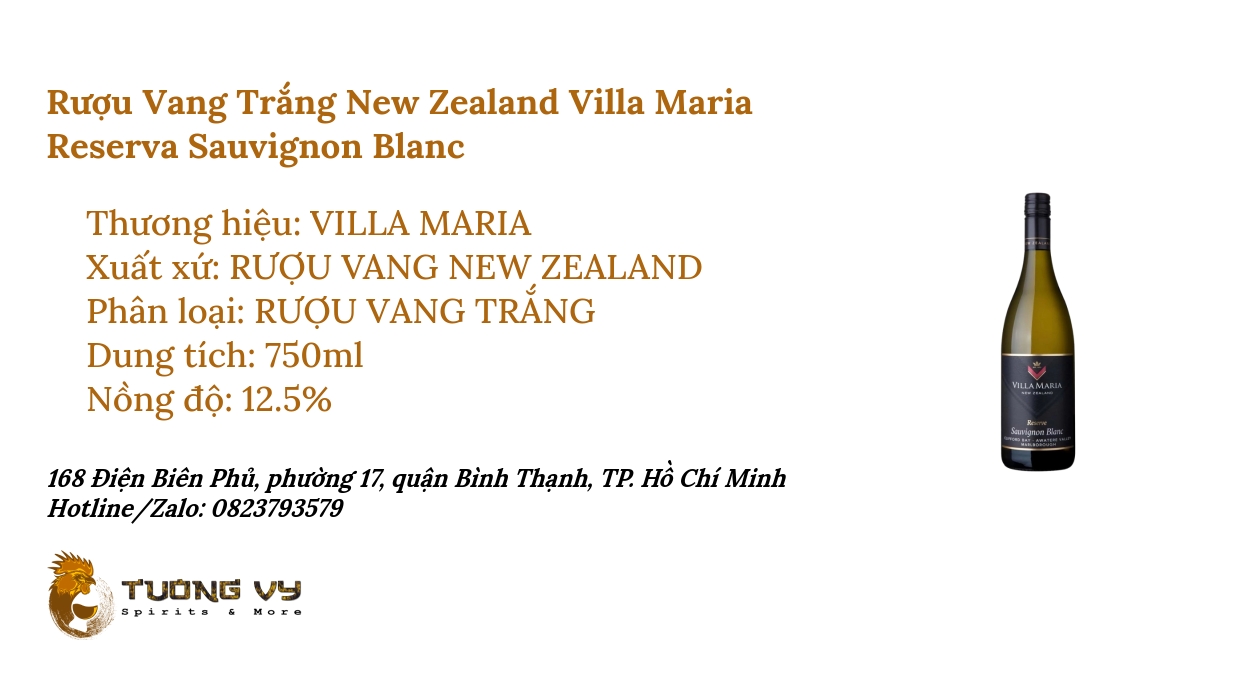 Rượu Vang Trắng New Zealand Villa Maria Reserva Sauvignon Blanc