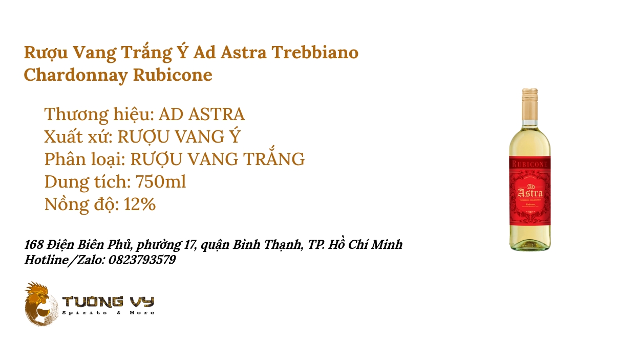 Rượu Vang Trắng Ý Ad Astra Trebbiano Chardonnay Rubicone
