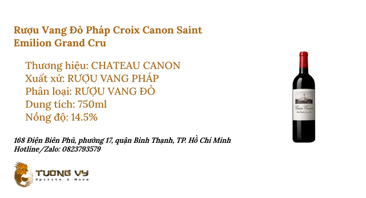 Rượu Vang Đỏ Pháp Croix Canon Saint Emilion Grand Cru