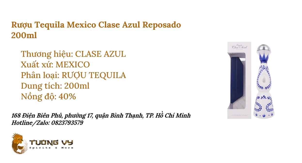 Rượu Tequila Mexico Clase Azul Reposado 200ml