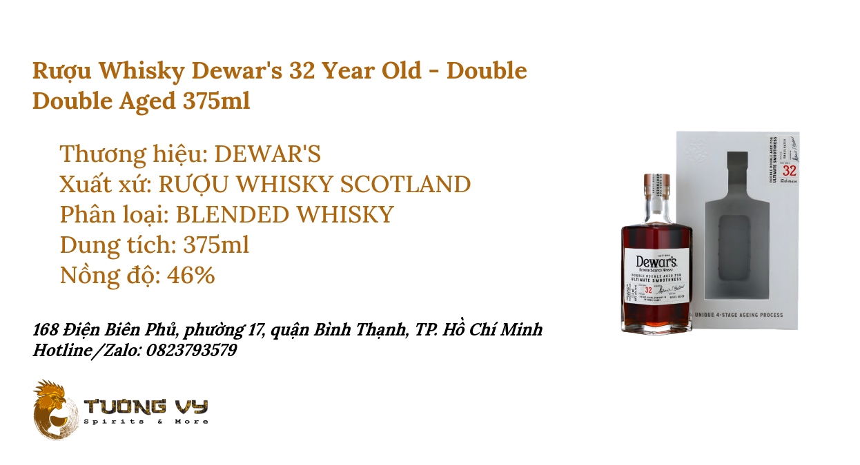 Rượu Whisky Dewar's 32 Year Old - Double Double Aged 375ml