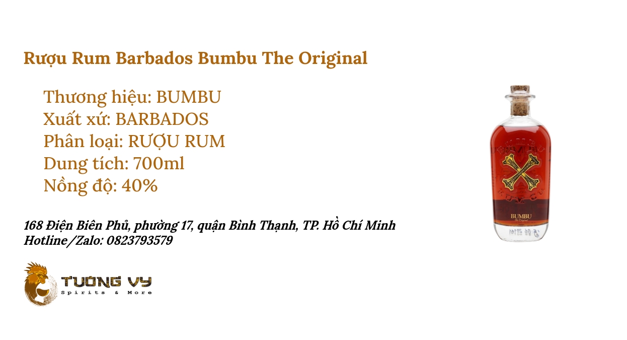 Rượu Rum Barbados Bumbu The Original Rum