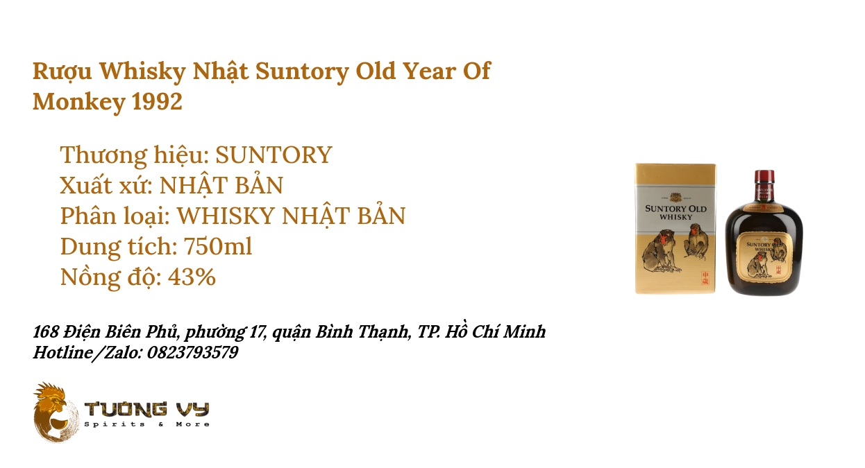 Rượu Whisky Nhật Suntory Old Year Of Monkey 1992