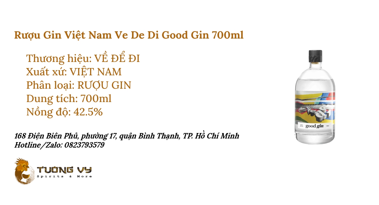 Rượu Gin Việt Nam Về Để Đi Good Gin 700ml