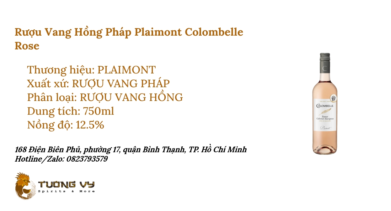 Rượu Vang Hồng Pháp Plaimont Colombelle Rose
