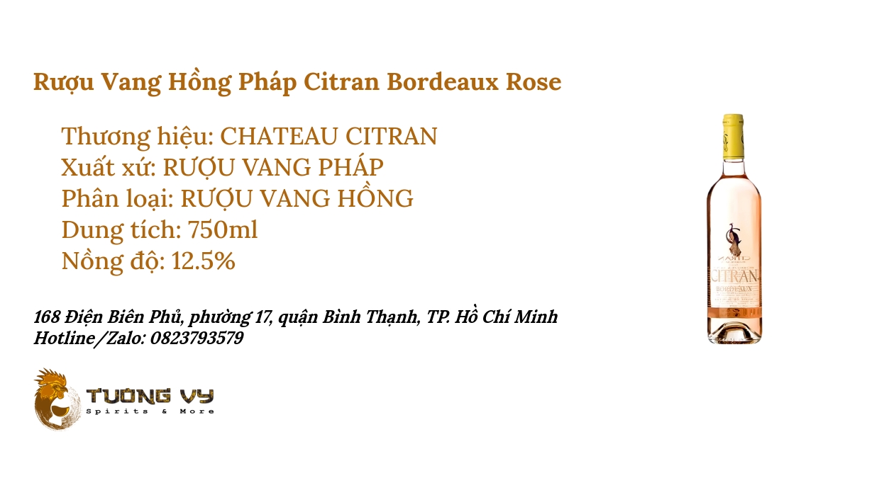Rượu Vang Hồng Pháp Citran Bordeaux Rose