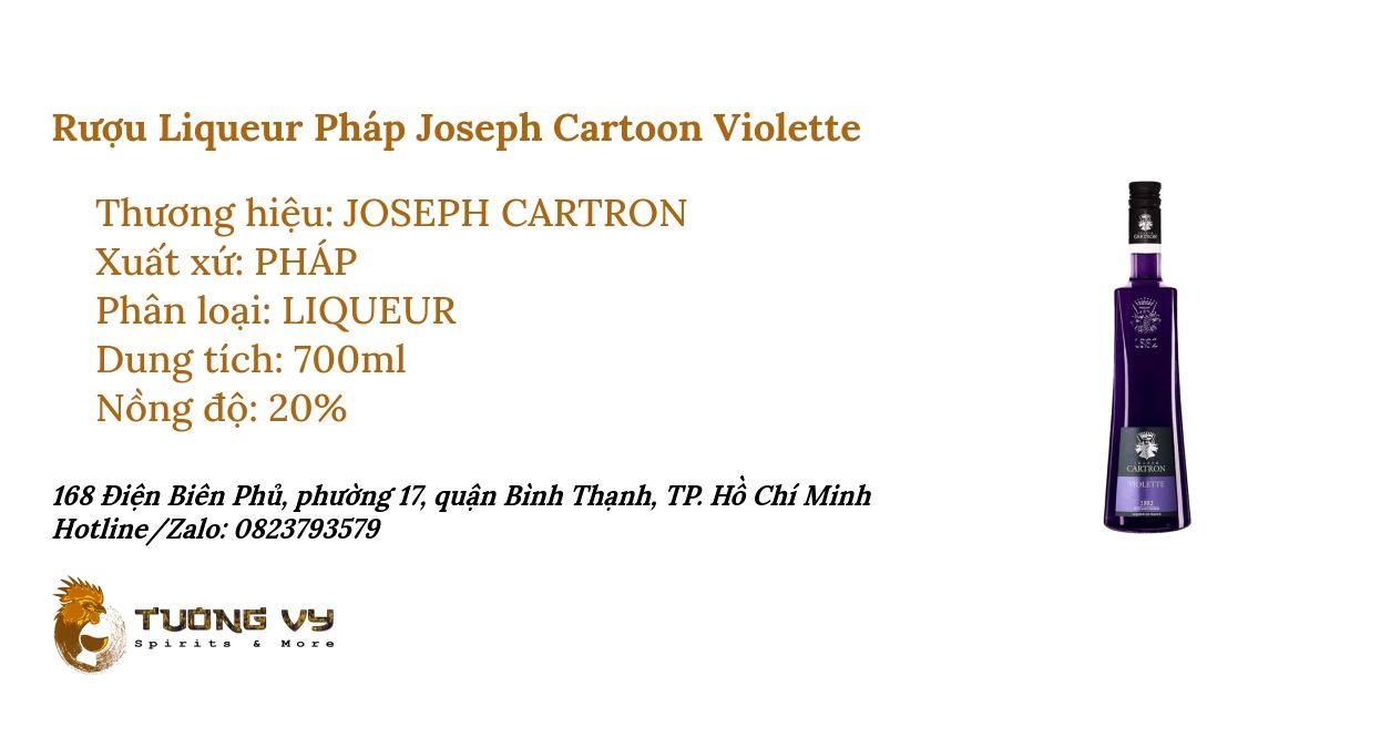 Rượu Liqueur Pháp Joseph Cartoon Violette