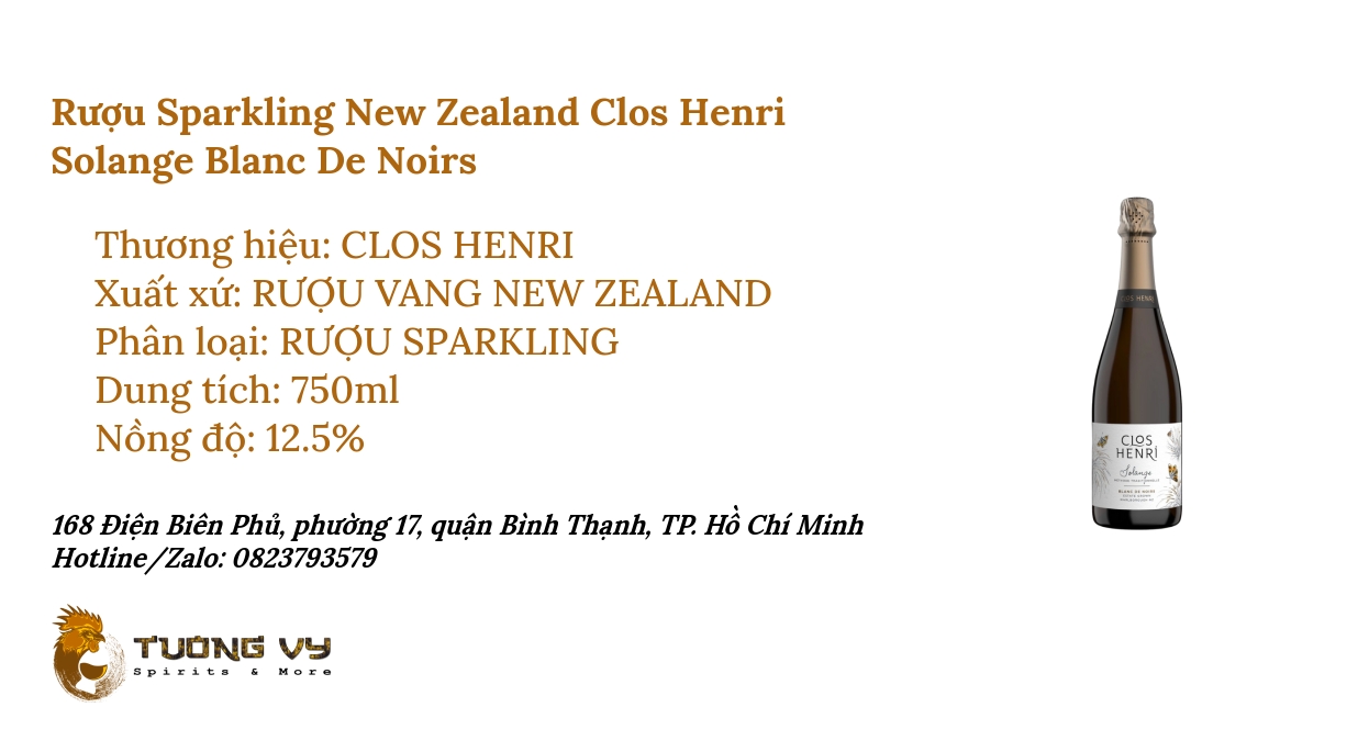 Rượu Sparkling New Zealand Clos Henri Solange Blanc De Noirs