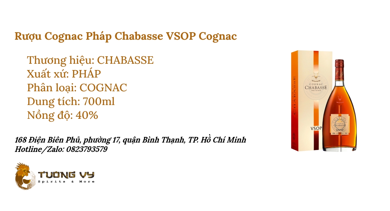 Rượu Cognac Pháp Chabasse VSOP Cognac