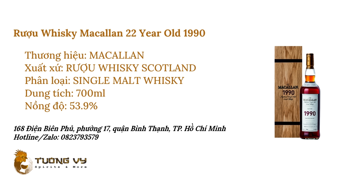 Rượu Whisky Macallan 22 Year Old 1990
