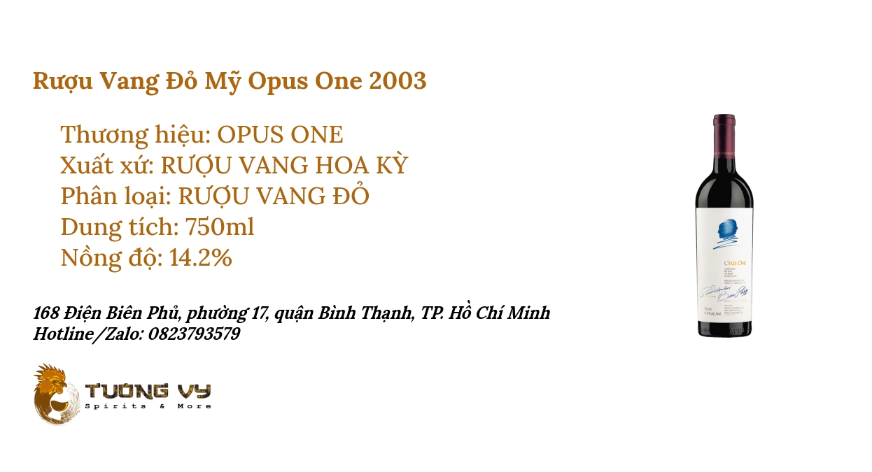 Rượu Vang Đỏ Mỹ Opus One 2003
