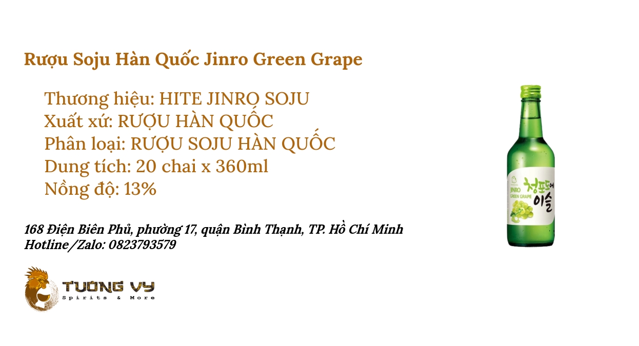 Rượu Soju Hàn Quốc Jinro Green Grape