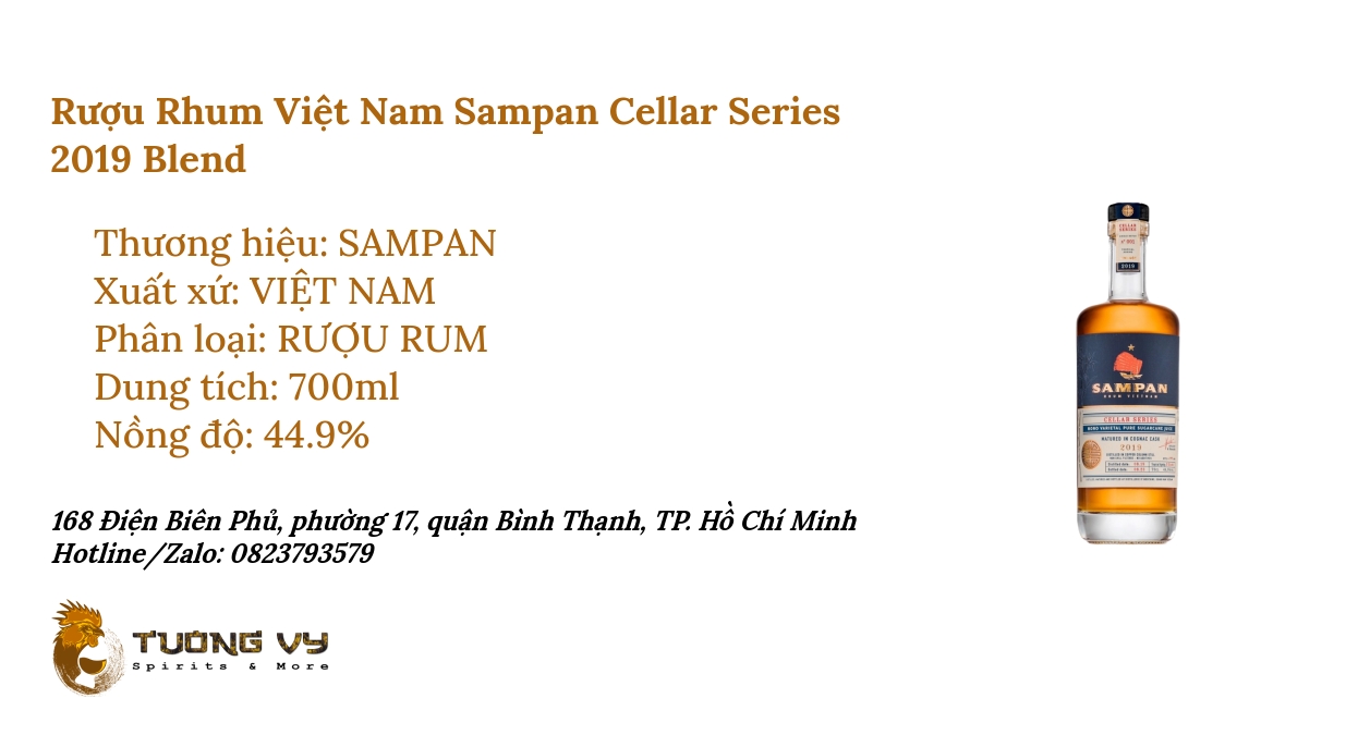 Rượu Rhum Việt Nam Sampan Cellar Series 2019 Blend